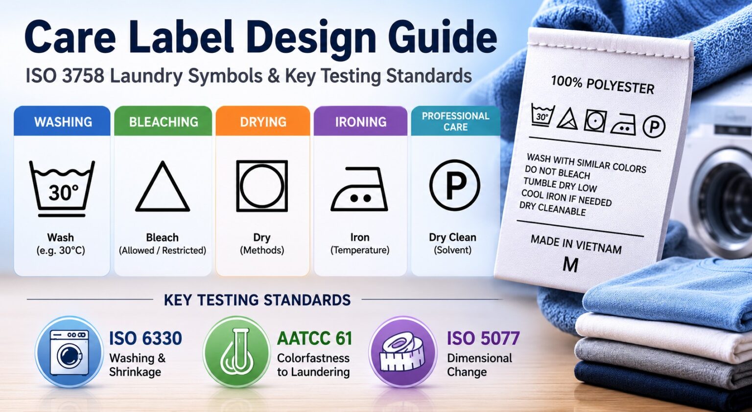 Care Label Guide: Mastering ISO 3758 Standards and the 5 Core Laundry ...